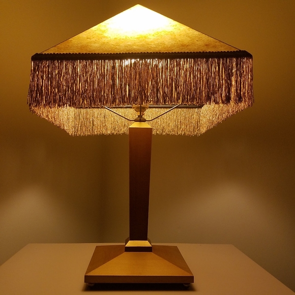 Art Donovan | Accents | Vintage Handmade Art Deco Fringe Table Lamp ...
